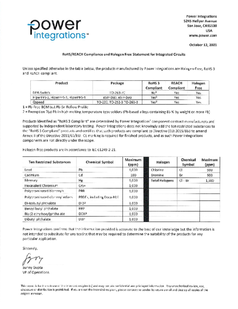Rohs Compliance Certificate Template