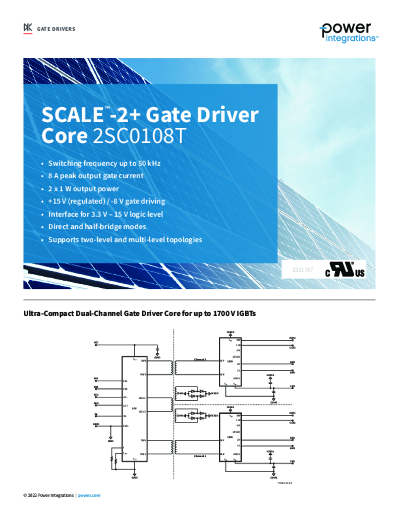 Product Flyer – 2SC0108T SCALE-2+ Gate Driver Core | Power Integrations ...