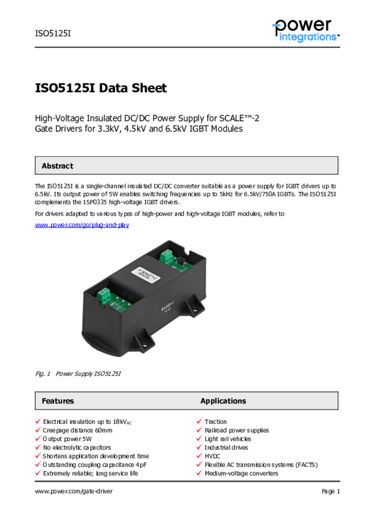 ISO5125I-120 Data Sheet | Power Integrations, Inc.