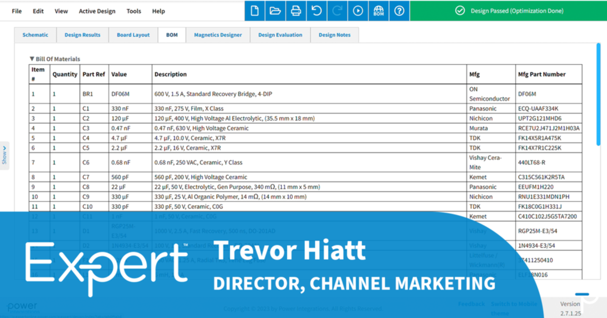 PI Expert - Bill of Materials Finds Available Parts in Real Time